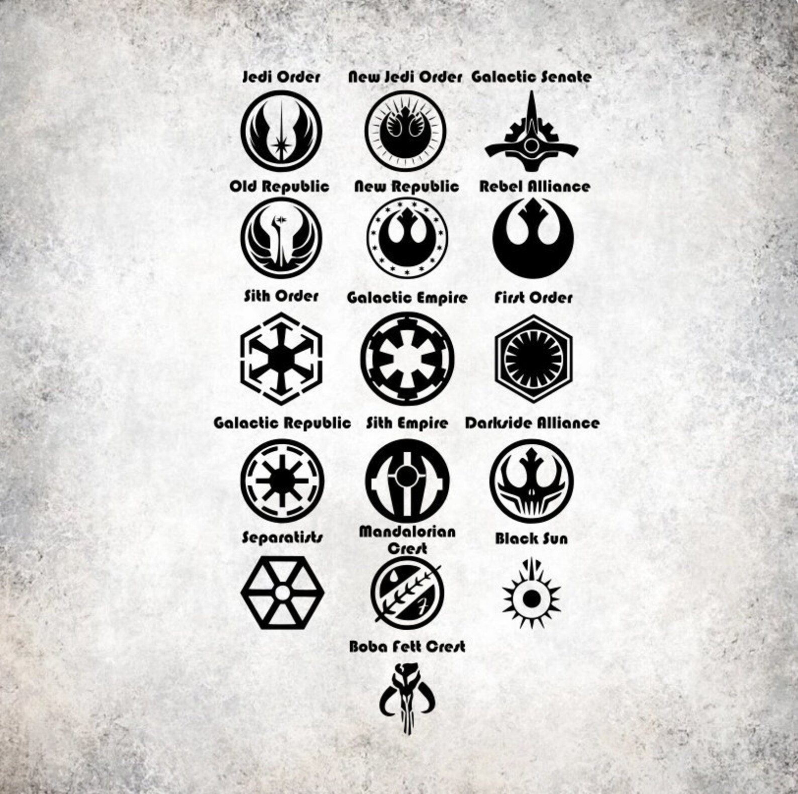 Layered Star Wars Faction Logo Graphic Designs for Cutting Machines SVG ...