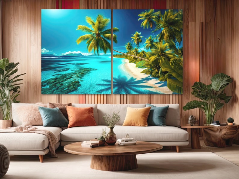 Caribbean Seascape Canvas Print, Tropical Oasis Canvas Decor ...