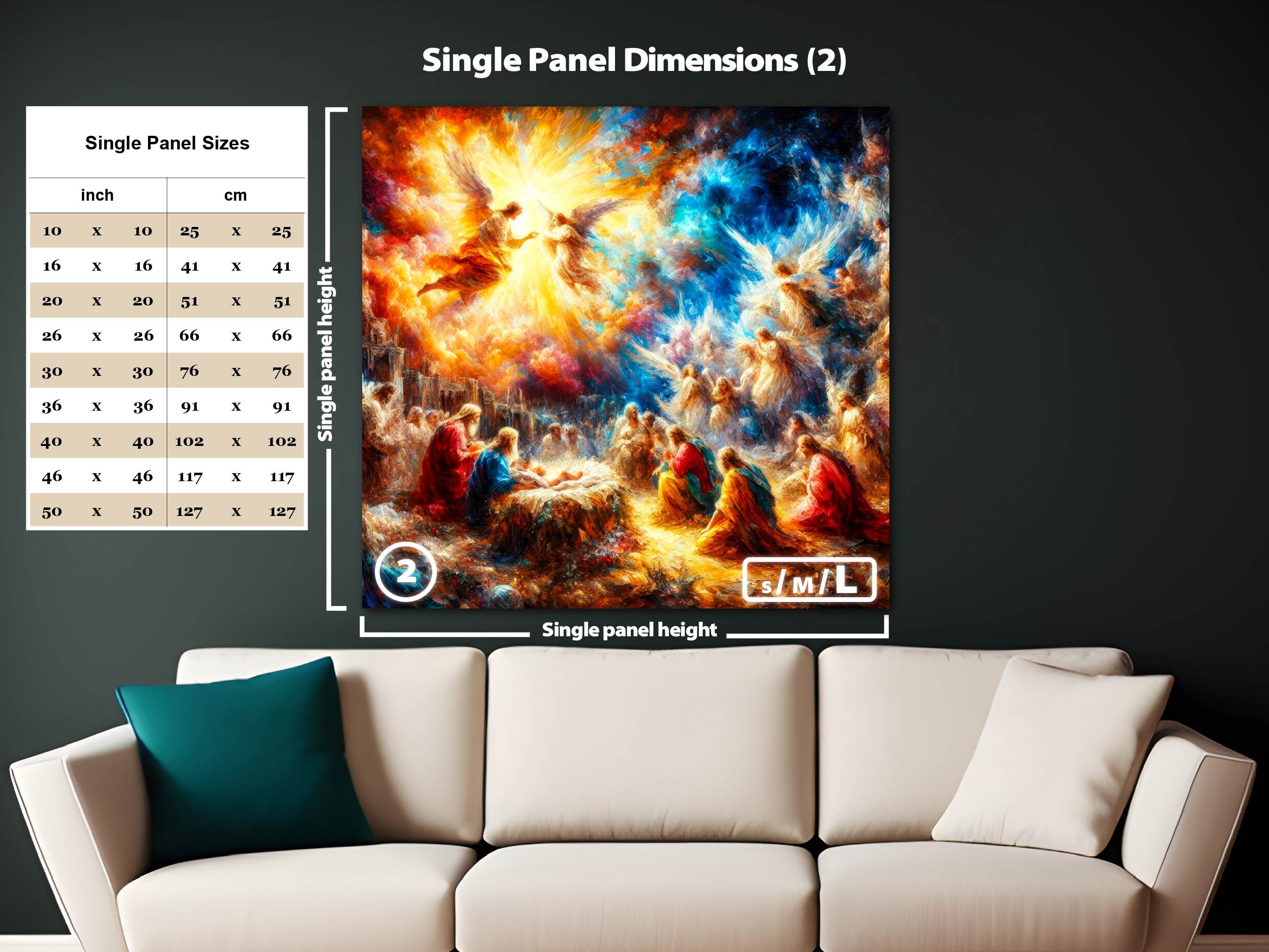 Nativity of Jesus Painting, Birth of Jesus Scene Painting, Angelic ...