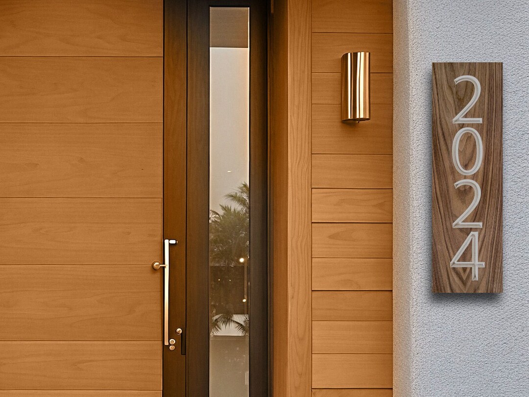 Engraved Vertical Door Number Sign, Door Number Plaque, House Number ...
