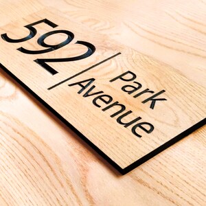Personalized Engraved Horizontal Door Number Plaque | Elegant ...