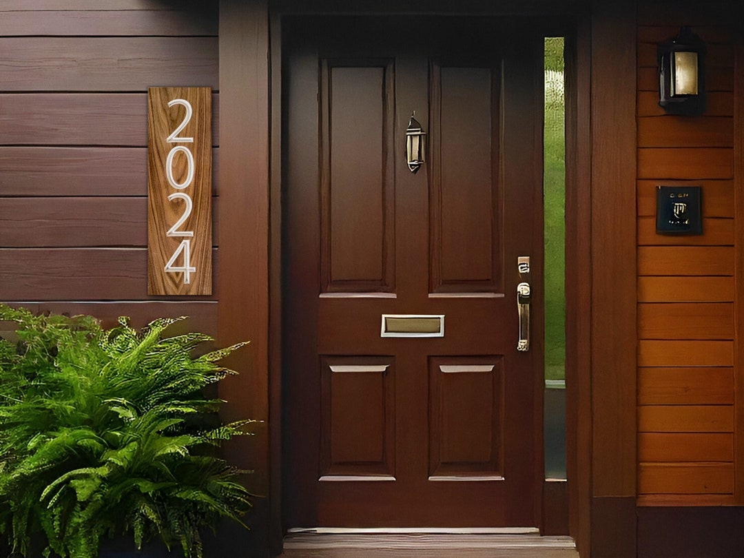 Engraved Vertical Door Number Sign, Door Number Plaque, House Number ...