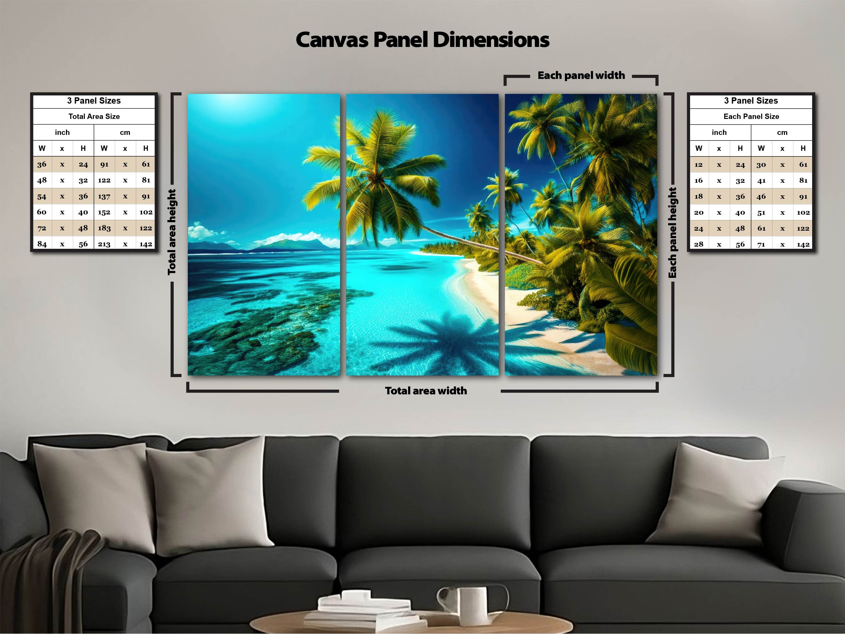 Caribbean Seascape Canvas Print, Tropical Oasis Canvas Decor ...