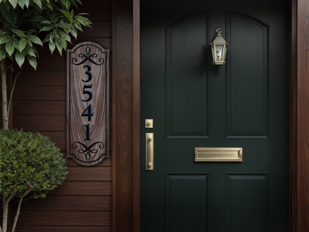Engraved Vertical Door Number Sign, Door Number Plaque, House Number ...