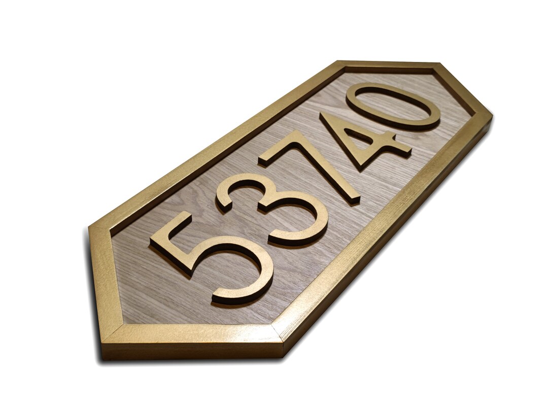 Horizontal Triangular Door Number Plaque, Custom Pointed House Number ...
