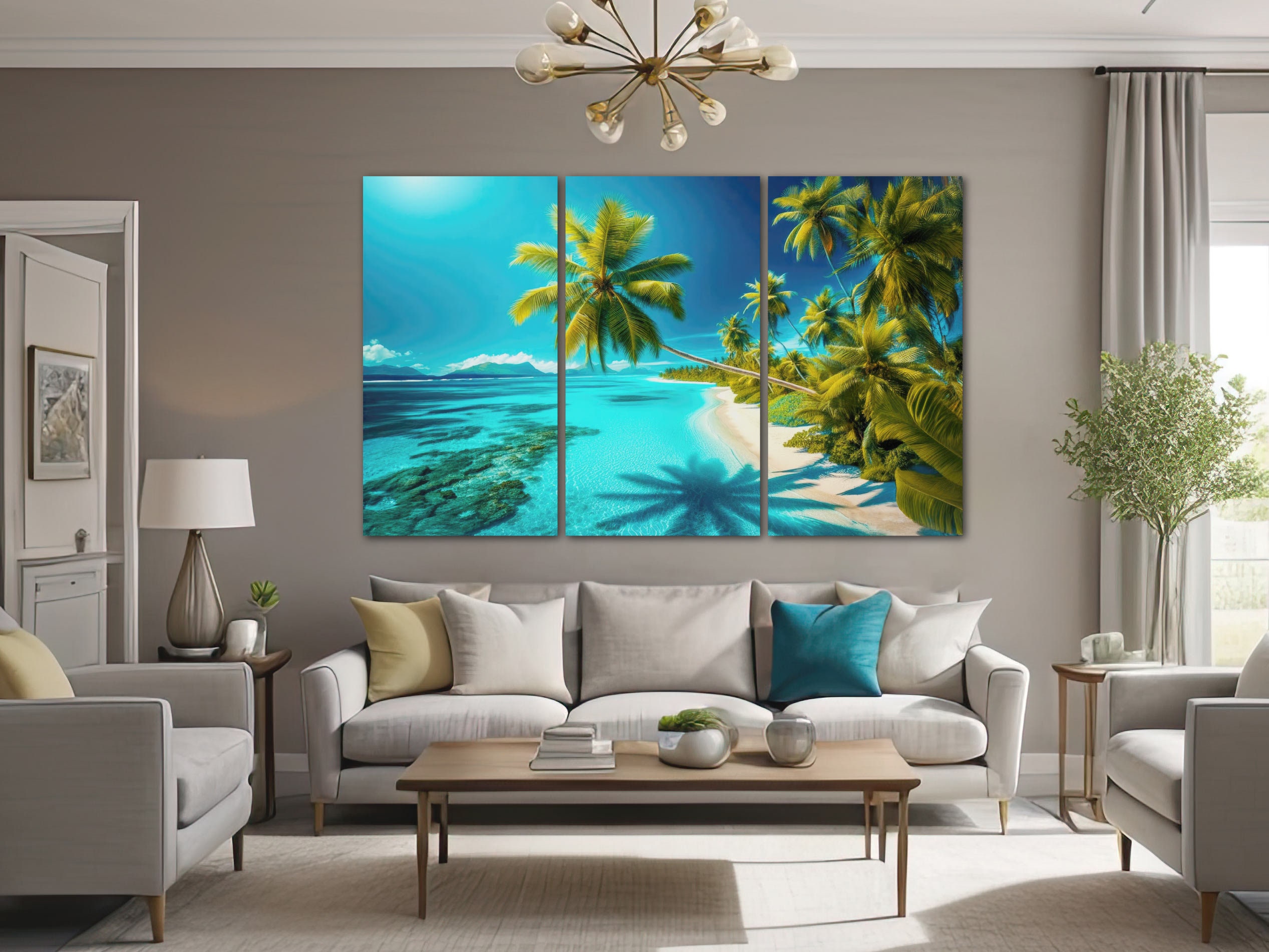 Caribbean Seascape Canvas Print, Tropical Oasis Canvas Decor ...