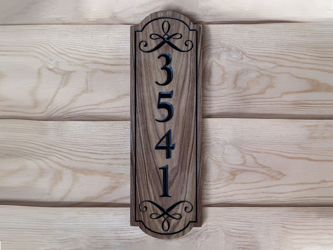 Engraved Vertical Door Number Sign, Door Number Plaque, House Number ...