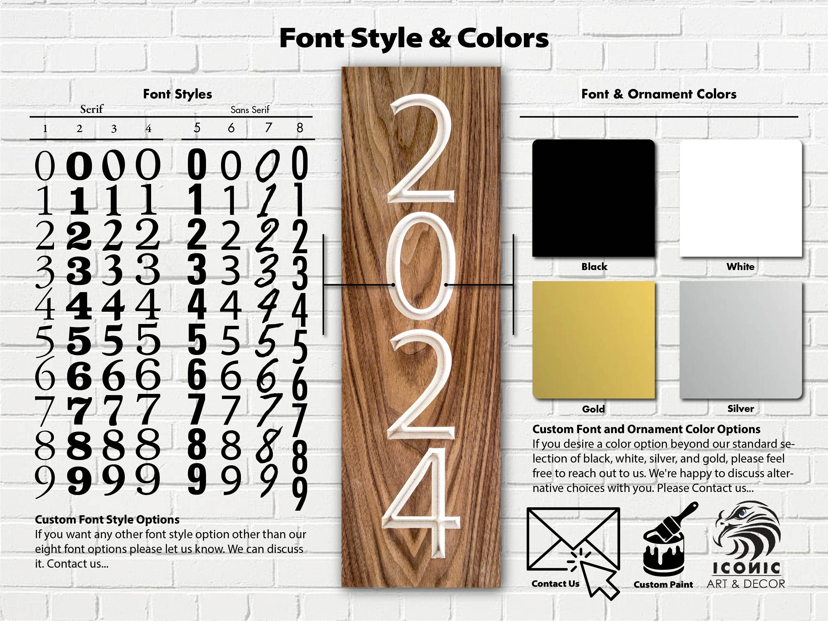 Engraved Vertical Door Number Sign, Door Number Plaque, House Number ...