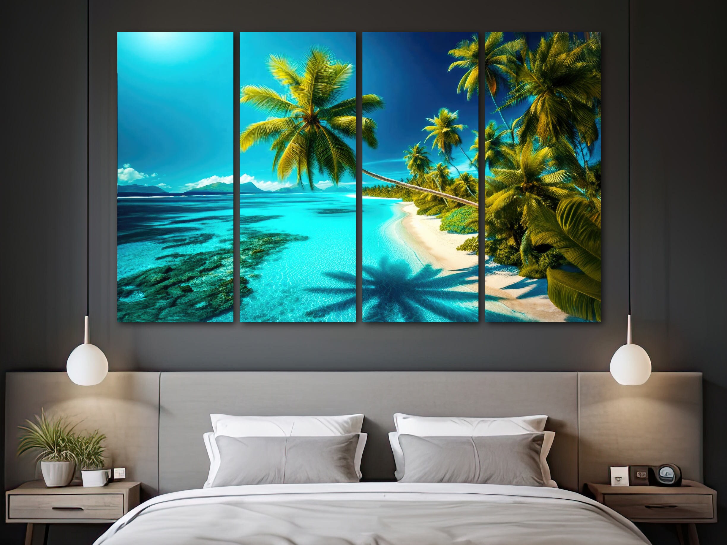 Caribbean Seascape Canvas Print, Tropical Oasis Canvas Decor ...