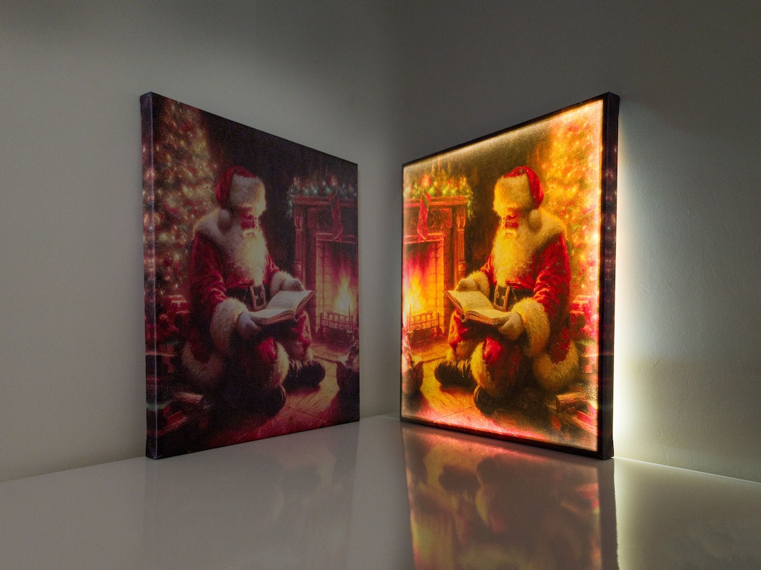 Custom LED Backlit Christmas Canvas Artwork Print | Unique Illuminated ...