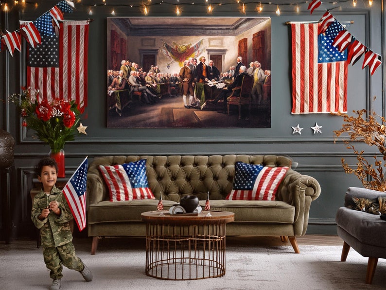 Declaration of Independence Day Historical American Art Canvas Print by ...