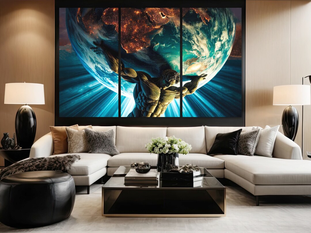 Atlas Carrying the Earth Canvas Wall Art, Atlas Canvas Print for a ...
