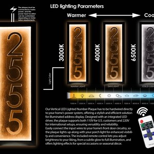 Vertical LED Lighted Door Number Plaque, Modern Custom Address Sign ...