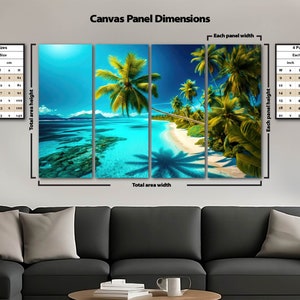 Caribbean Seascape Canvas Print, Tropical Oasis Canvas Decor ...