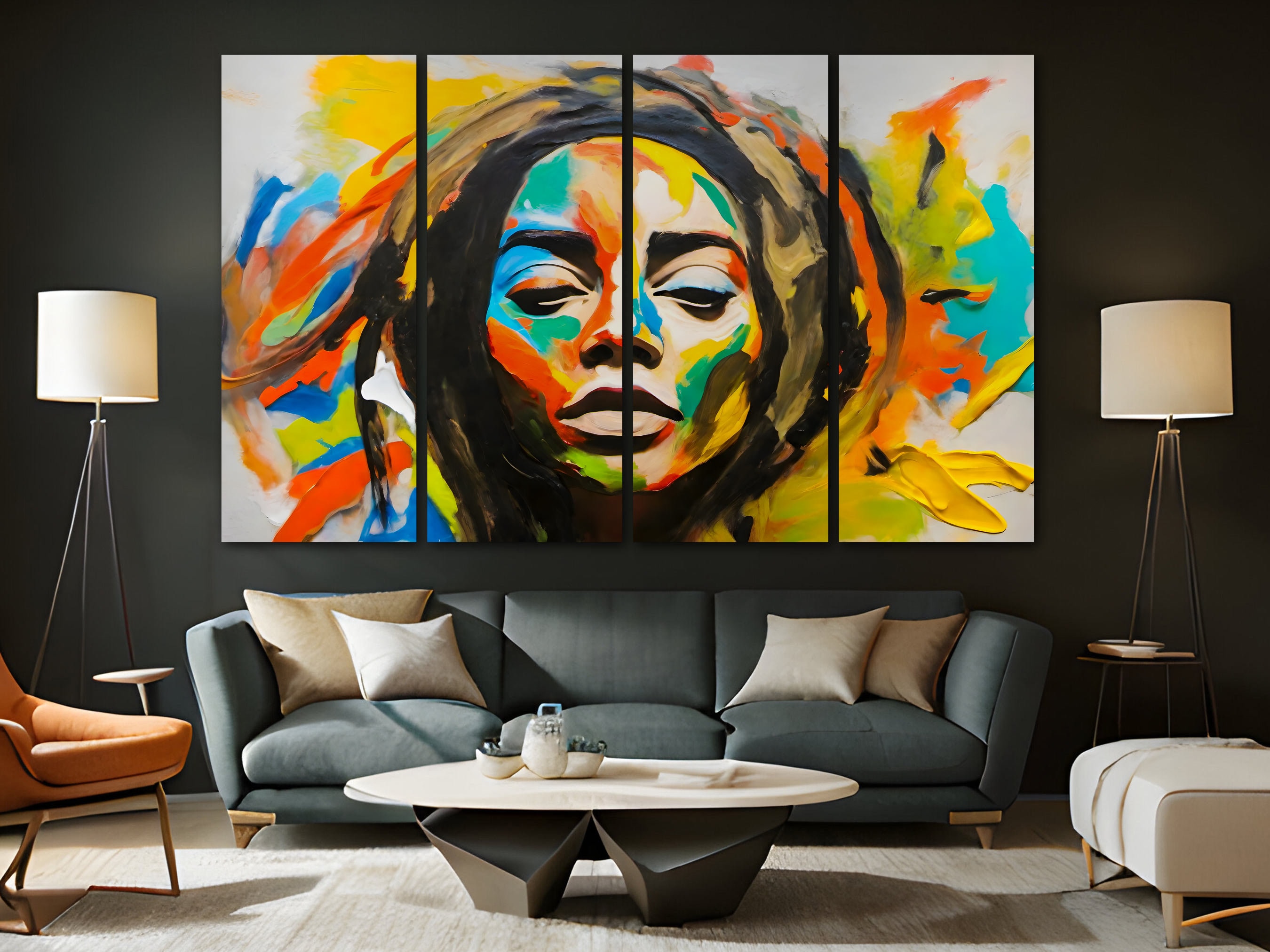 Abstract African Woman Colorful African Woman Abstract Wall - Etsy