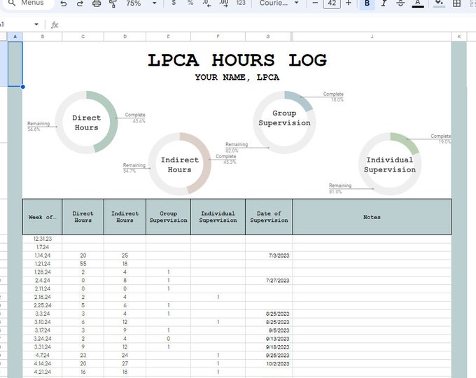 LCSW Clinical Hours Documentation Tool - Etsy