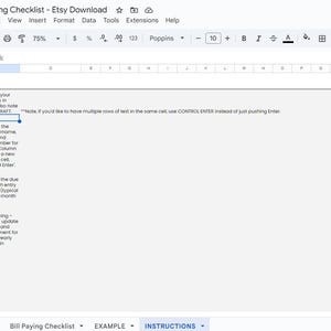 Bill Paying Checklist | Google Sheets Template | Monthly Budget Tracker ...