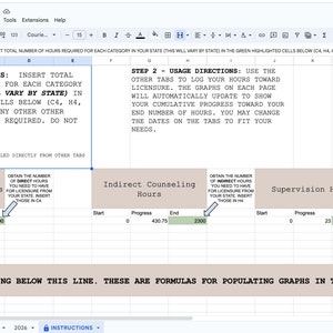 Licensure Hours Tracker for LCPA, LCSW, LPC, Etc. Google Sheets - Etsy