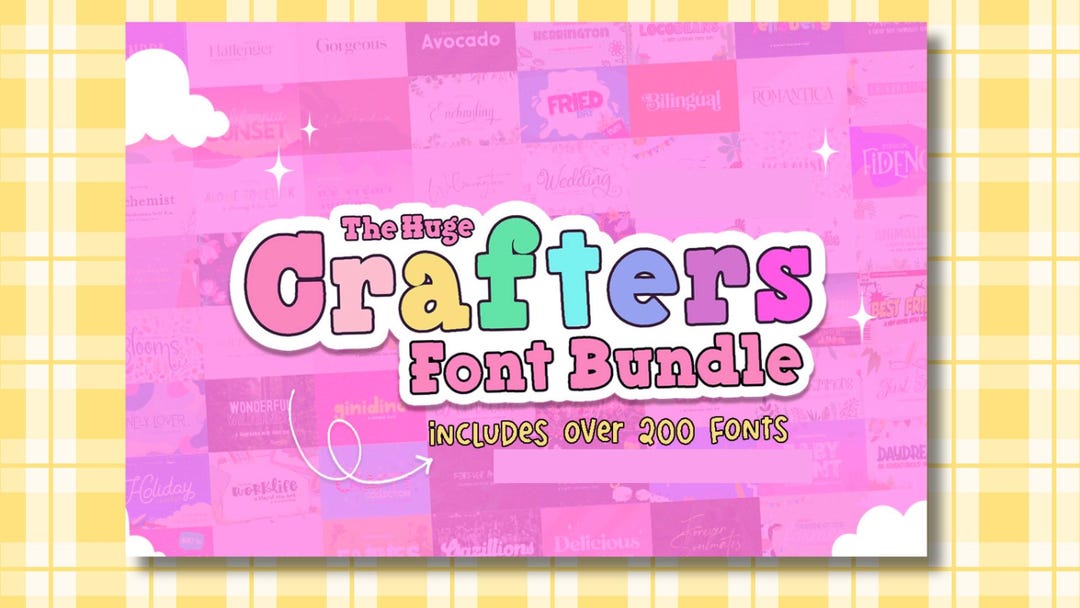 The Crafters Font Bundle, Display Font, Cricut Font, Vintage Font ...