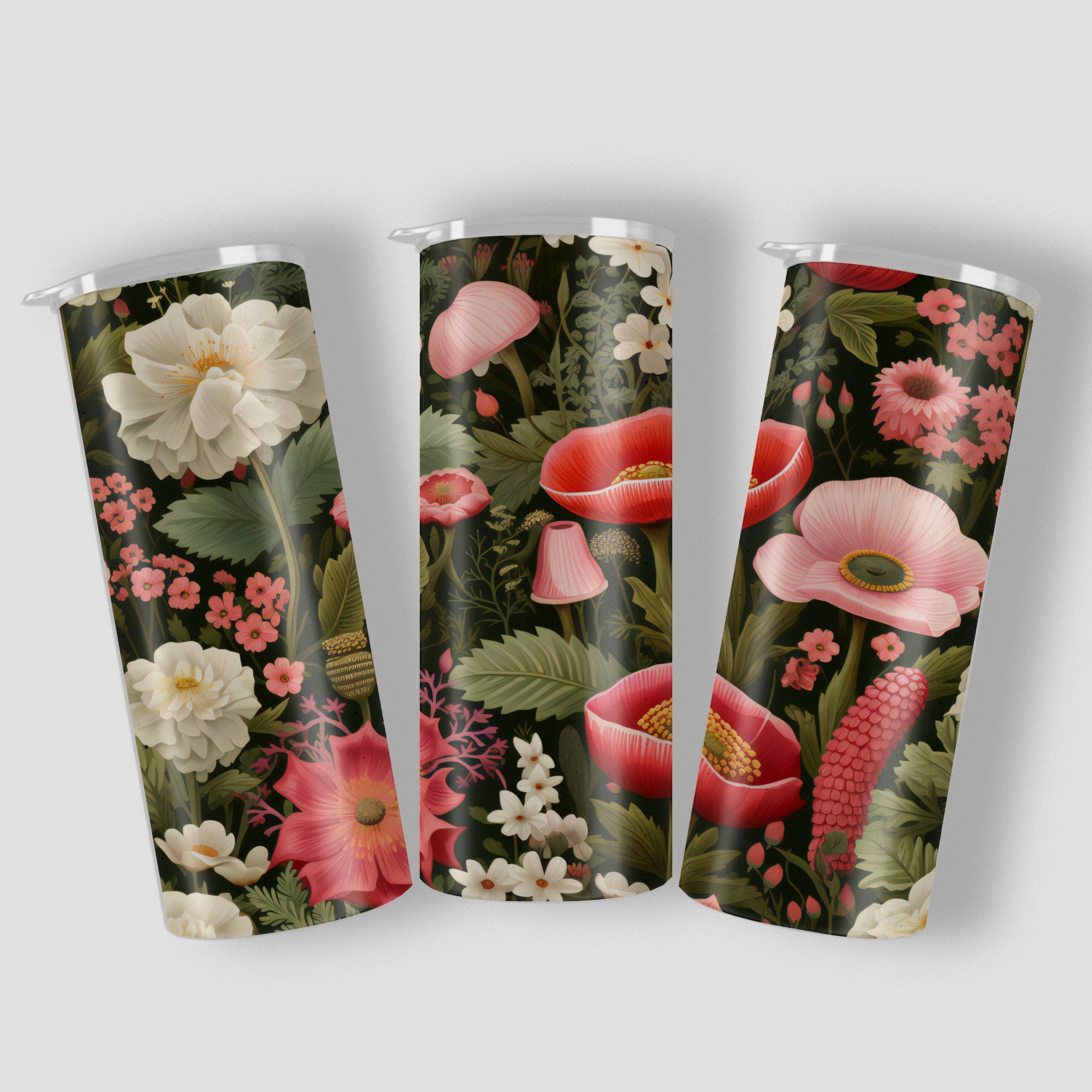 863 Cottage Core Seamless Flowers 20 Oz Skinny Tumbler - Etsy
