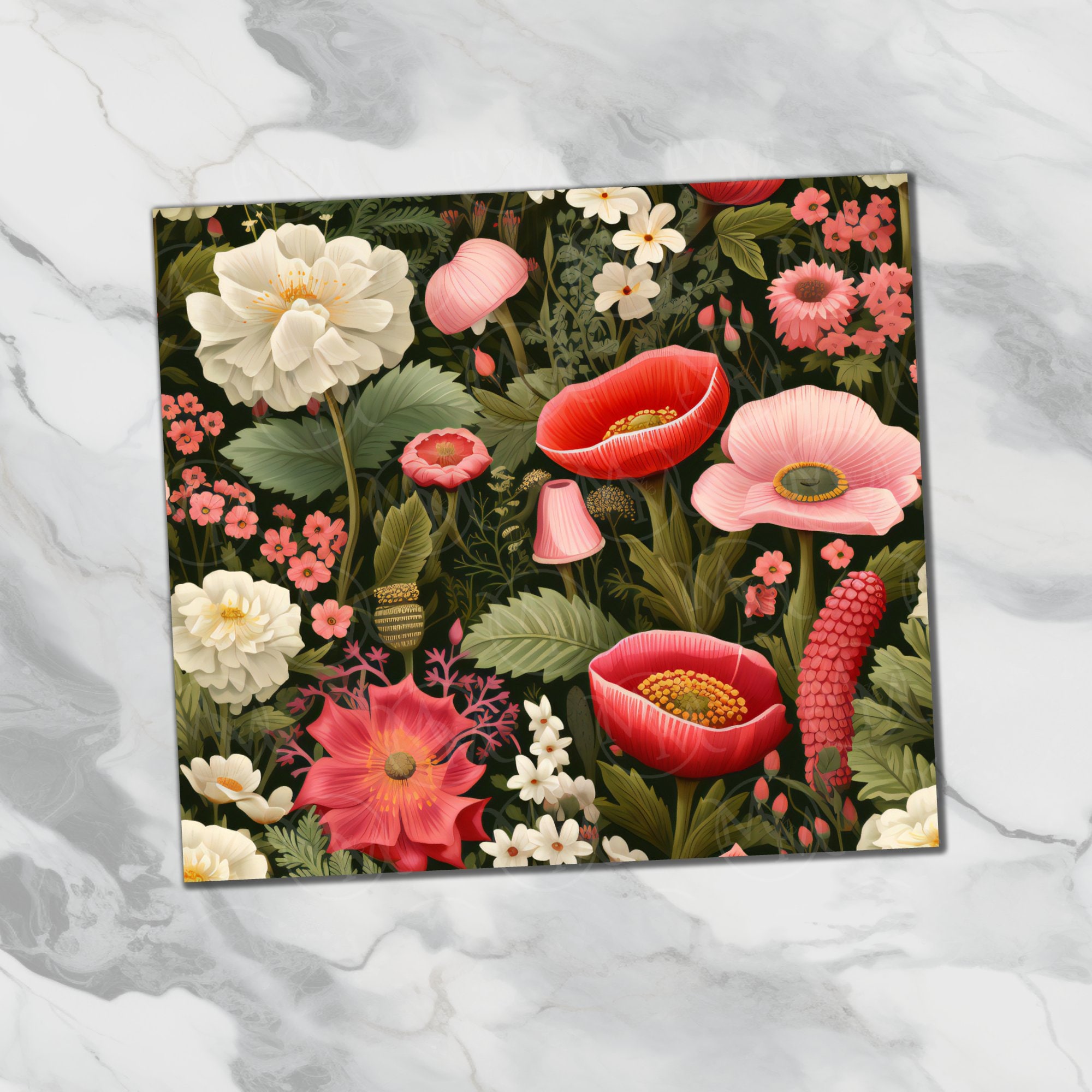 863 Cottage Core Seamless Flowers 20 Oz Skinny Tumbler - Etsy