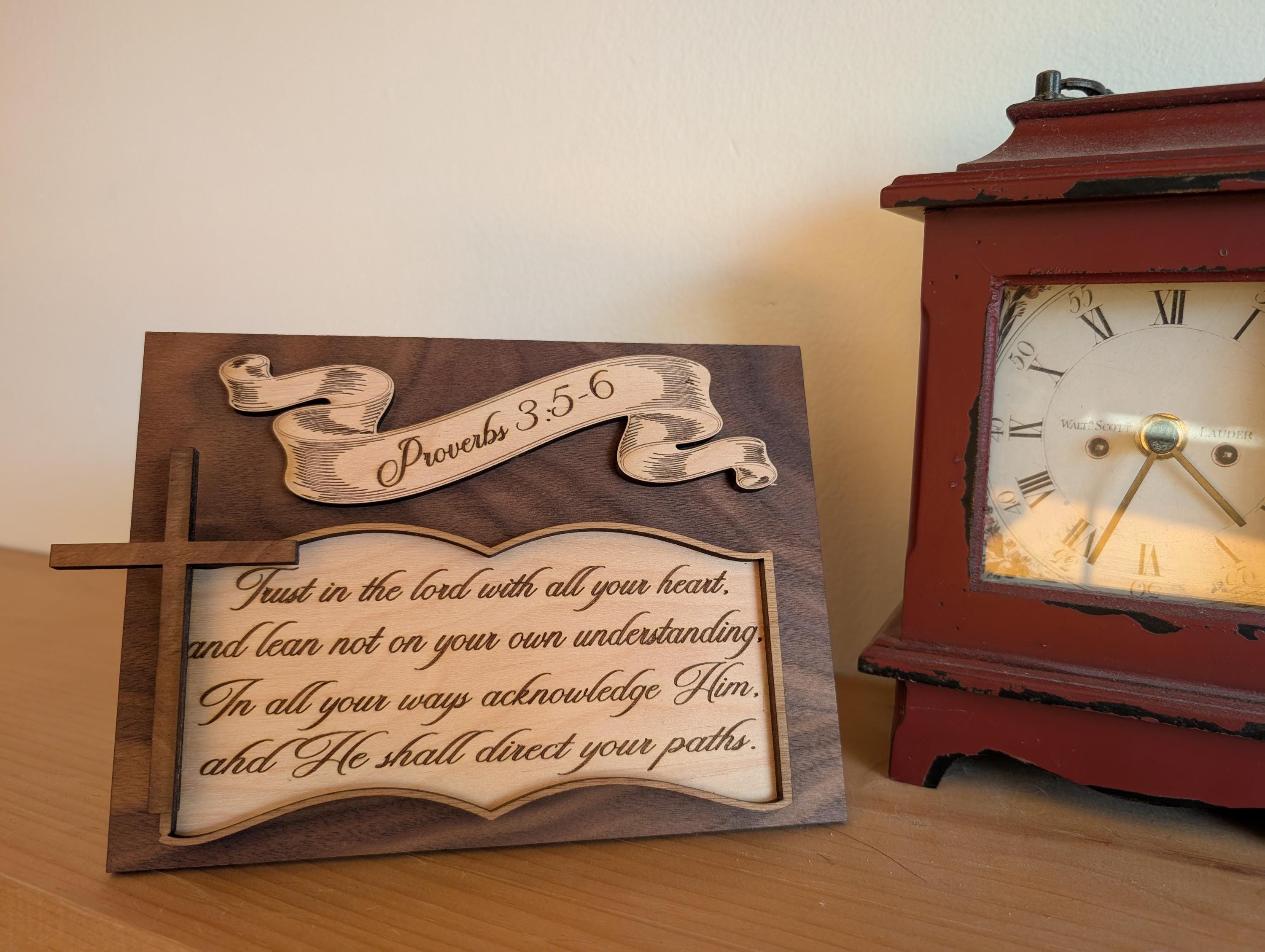 3d Layered Wood Christian Jesus Proverbs 3:5-6 Bible Verse Shelf Decor ...