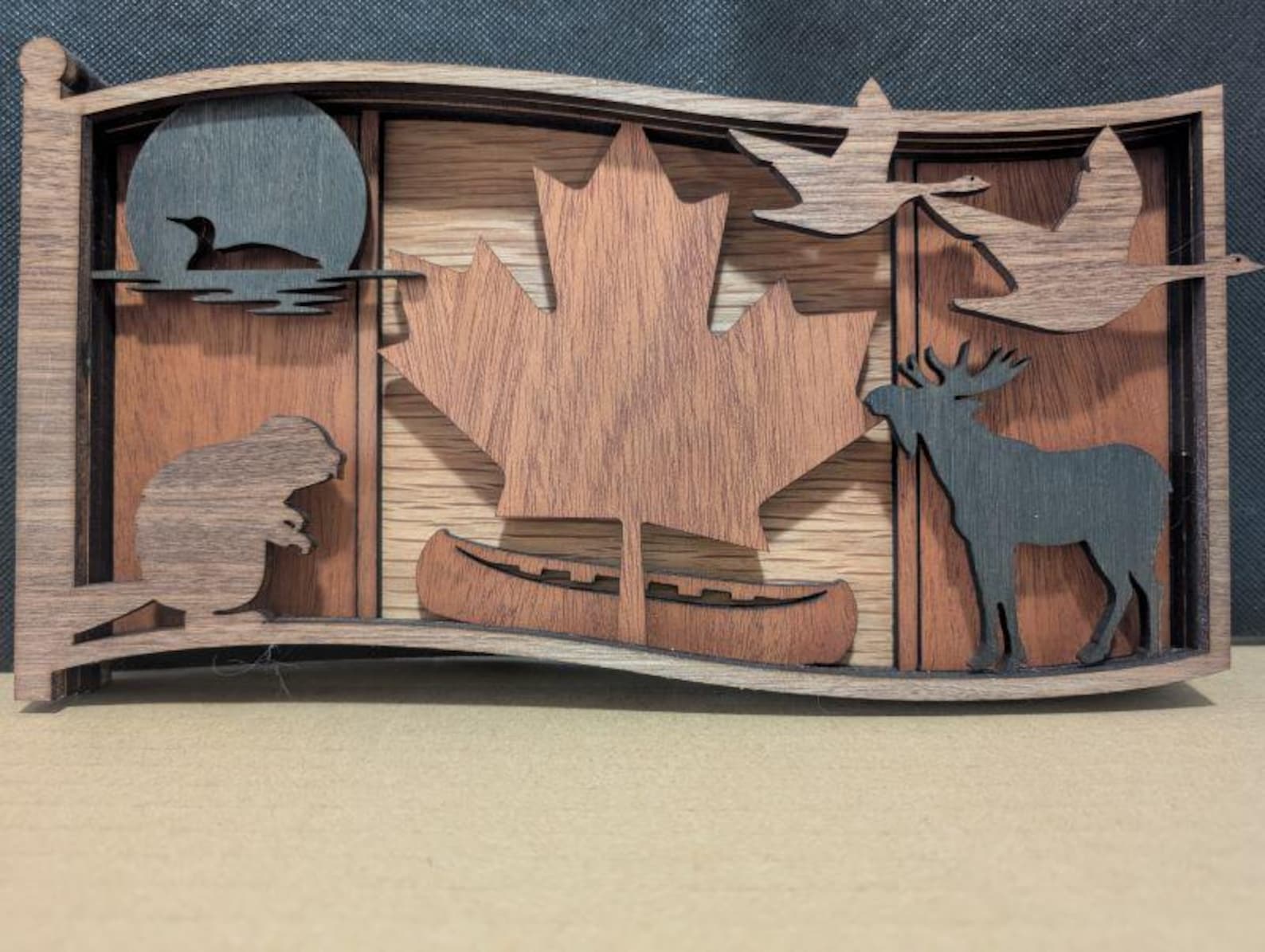 3d Layered Wood Canadian Canada Flag Decor Maple Leaf Souvenir- SVG ...