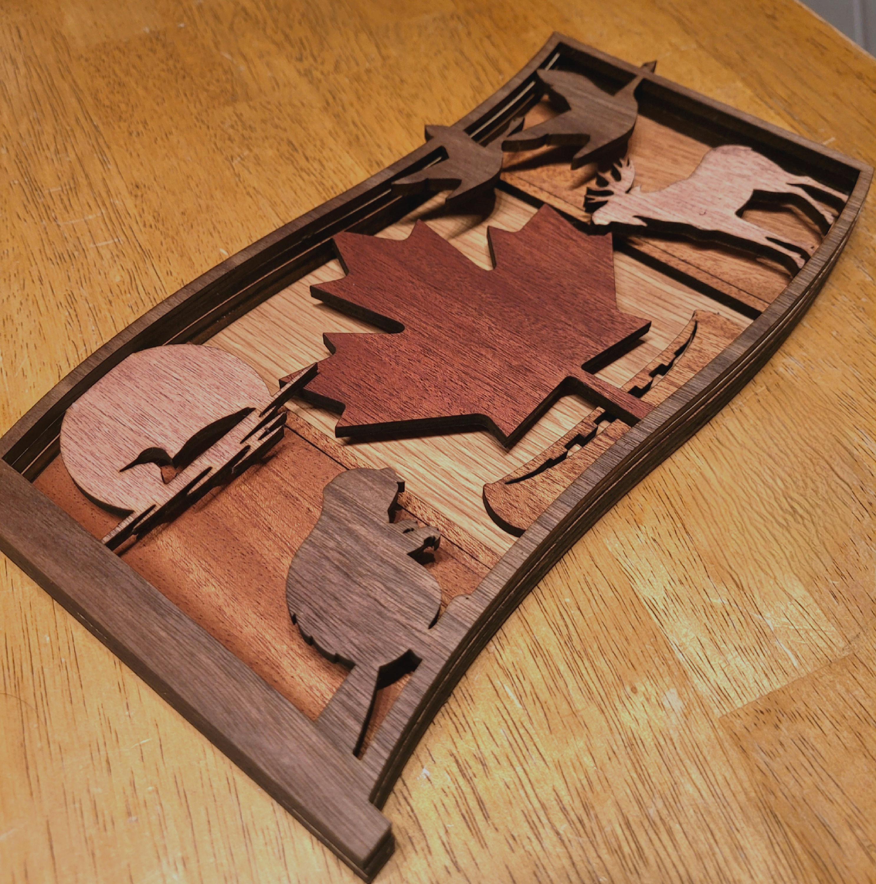 3d Layered Wood Canadian Canada Flag Decor Maple Leaf Souvenir- SVG ...