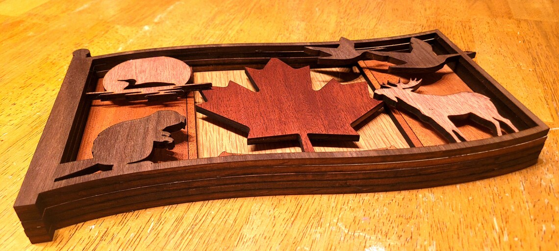 3d Layered Wood Canadian Canada Flag Decor Maple Leaf Souvenir- SVG ...