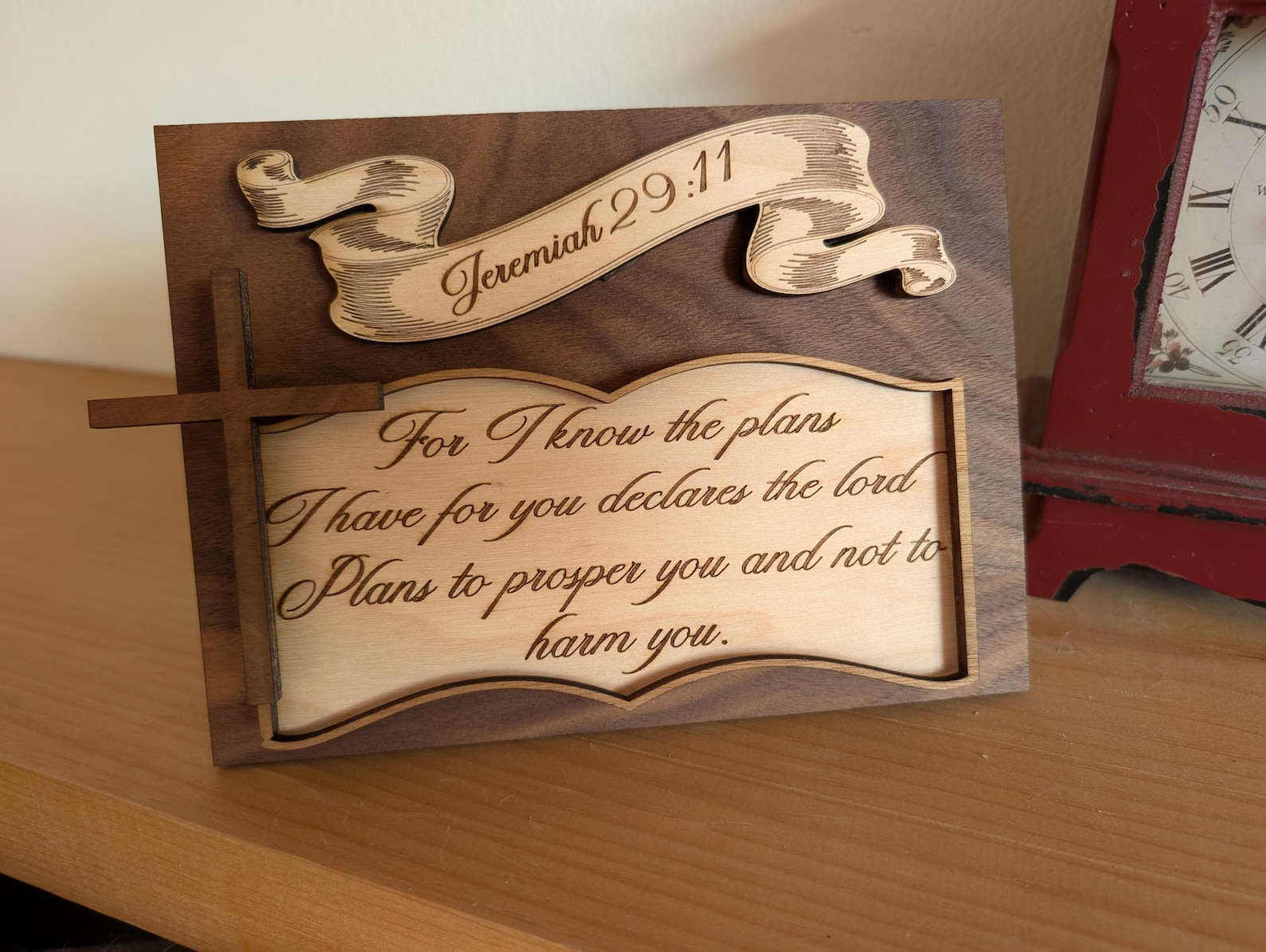 3d Layered Wood Christian Jesus Jeremiah 29:11 Bible Verse Shelf Decor ...