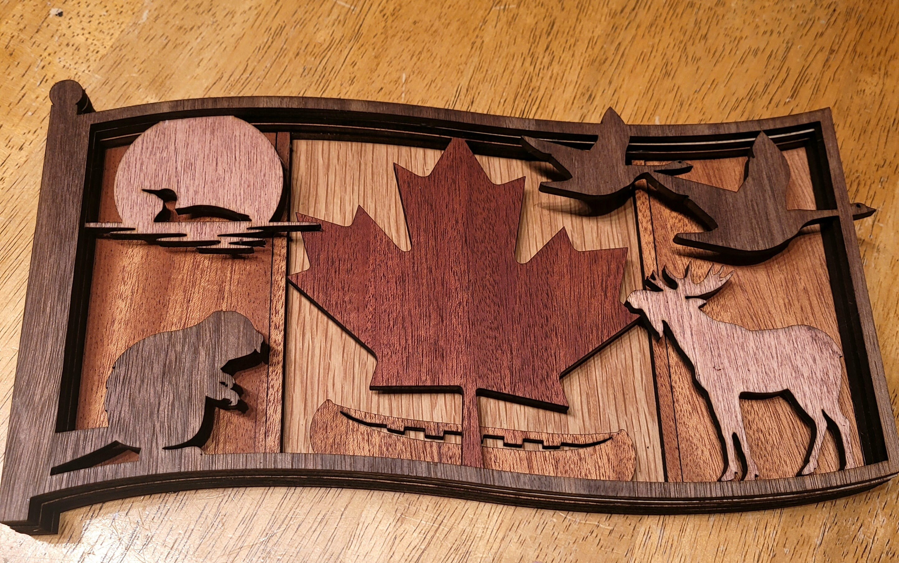 3d Layered Wood Canadian Canada Flag Decor Maple Leaf Souvenir- SVG ...