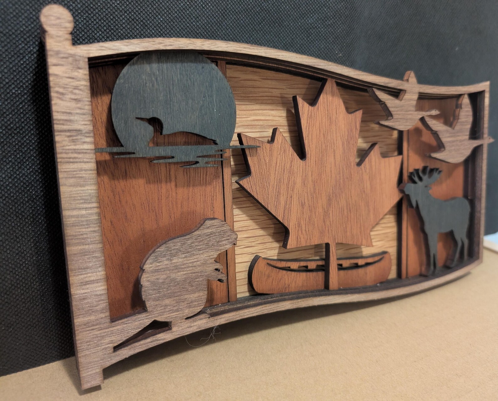 3d Layered Wood Canadian Canada Flag Decor Maple Leaf Souvenir- SVG ...