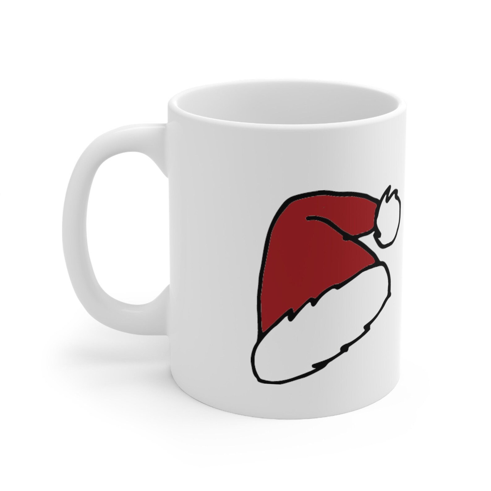 Retro Yellow Smiley Face With Red Santa Hat Christmas Holiday Coffee ...
