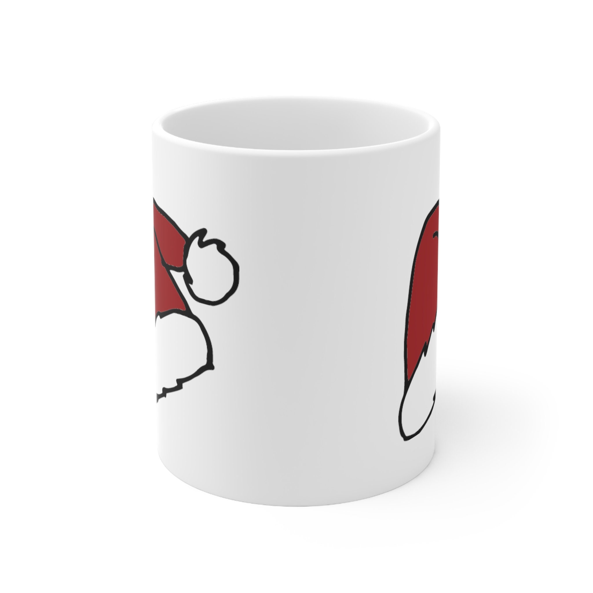 Retro Yellow Smiley Face With Red Santa Hat Christmas Holiday Coffee ...