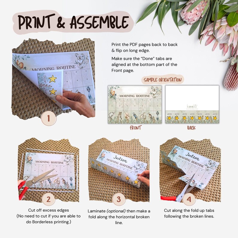 EDITABLE Daily Chore List -chores Chart for Kids, Visual Schedule, Flip ...