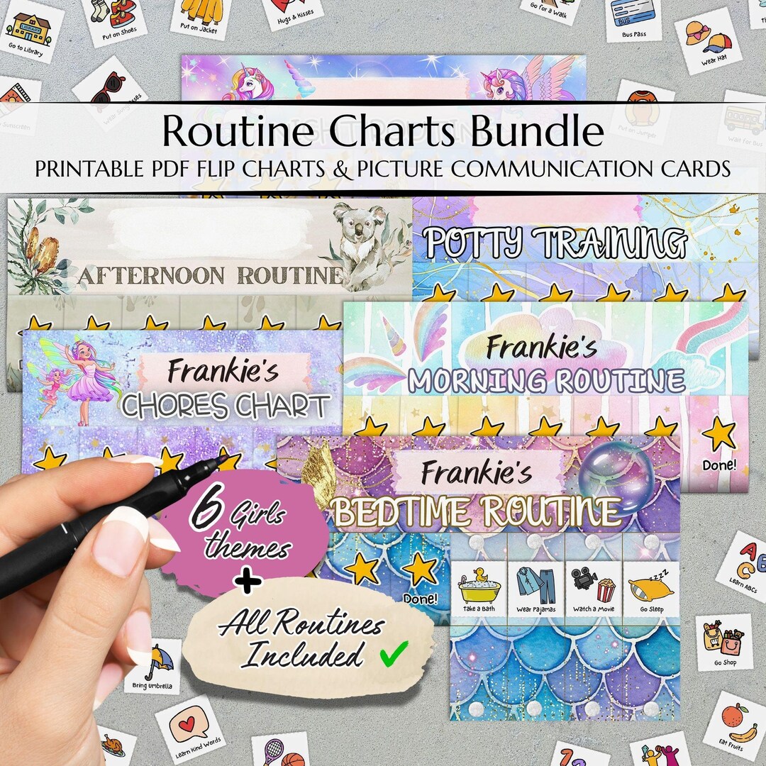 Daily Routine Charts: Morning, Afternoon, Night [BIG Bundle-pdfs ...