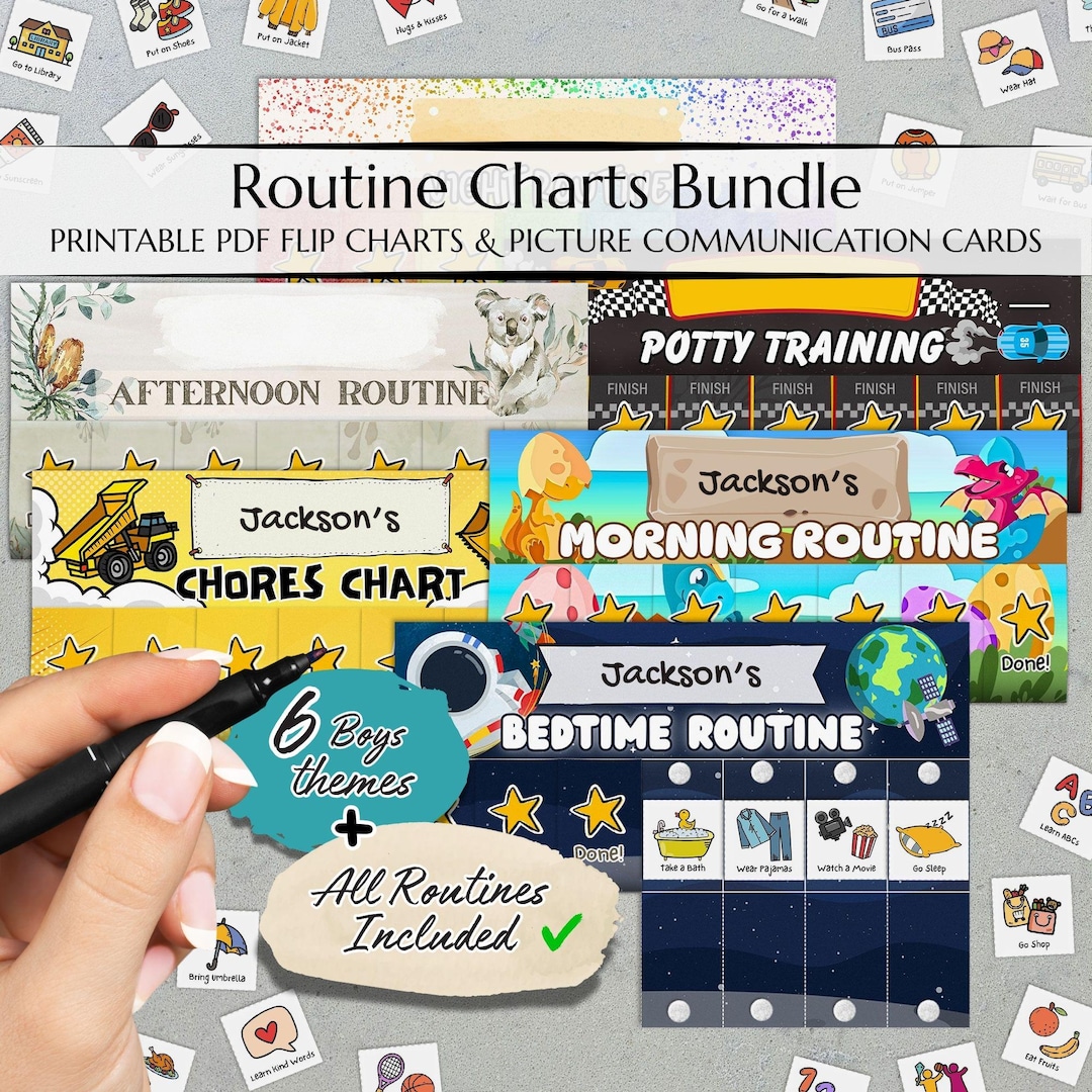 Daily Routine Charts: Morning, Afternoon, Evening [BIG Bundle-printable ...