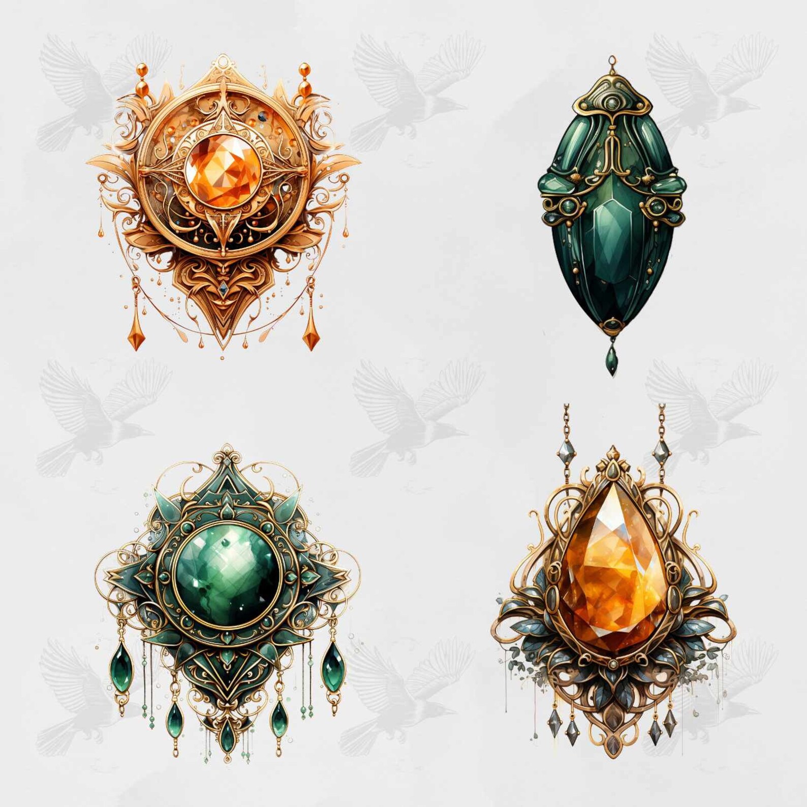 21 PNG Watercolour Magical Protective Amulet Clipart - Etsy