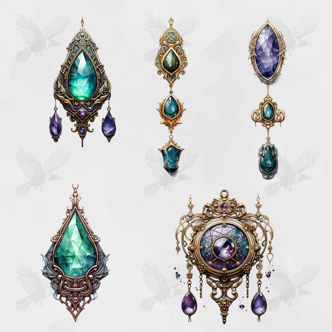 21 PNG Watercolour Magical Protective Amulet Clipart - Etsy