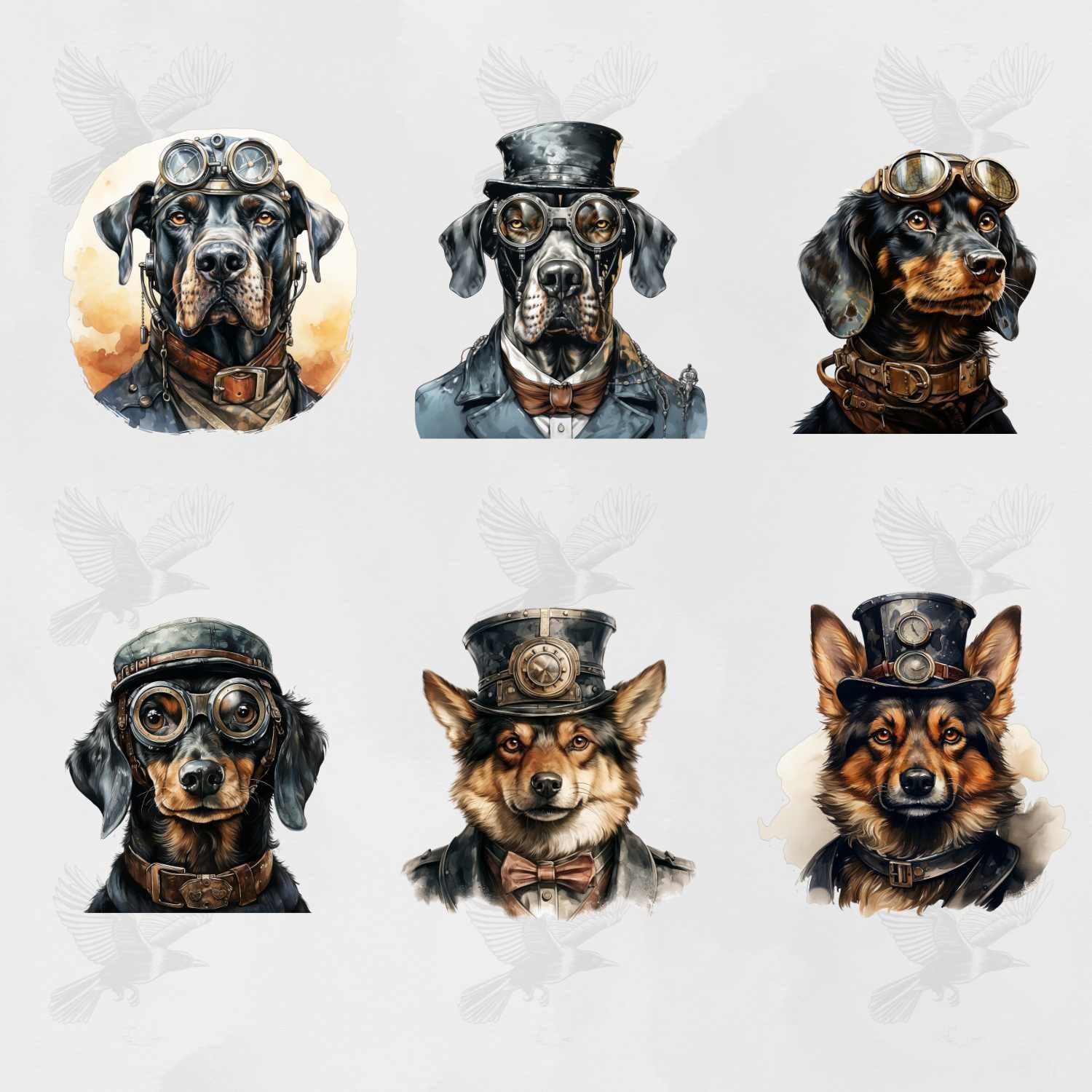 21 PNG Steampunk Dogs Clipart, Vintage Steampunk Dog Art - Etsy