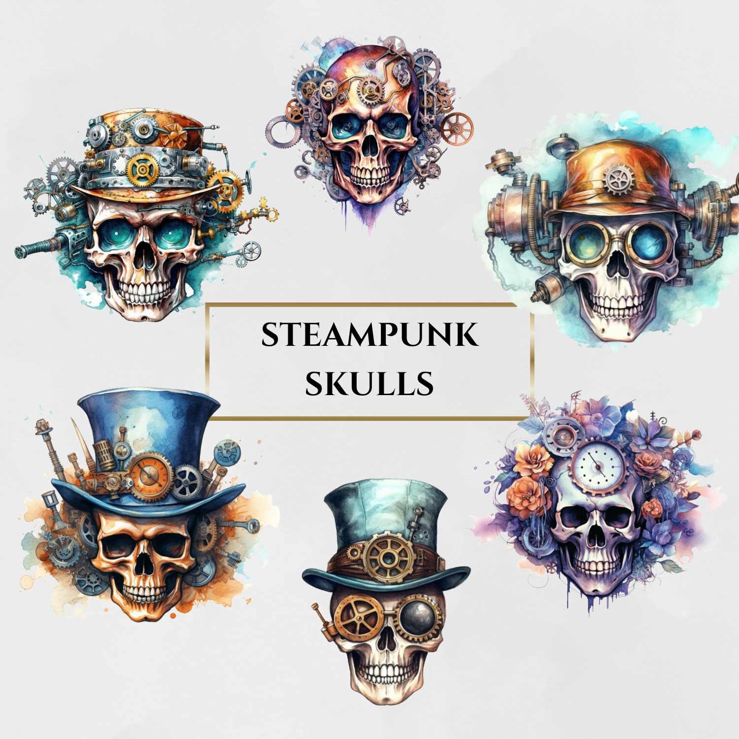 16 PNG Steampunk Skull Clipart - Etsy