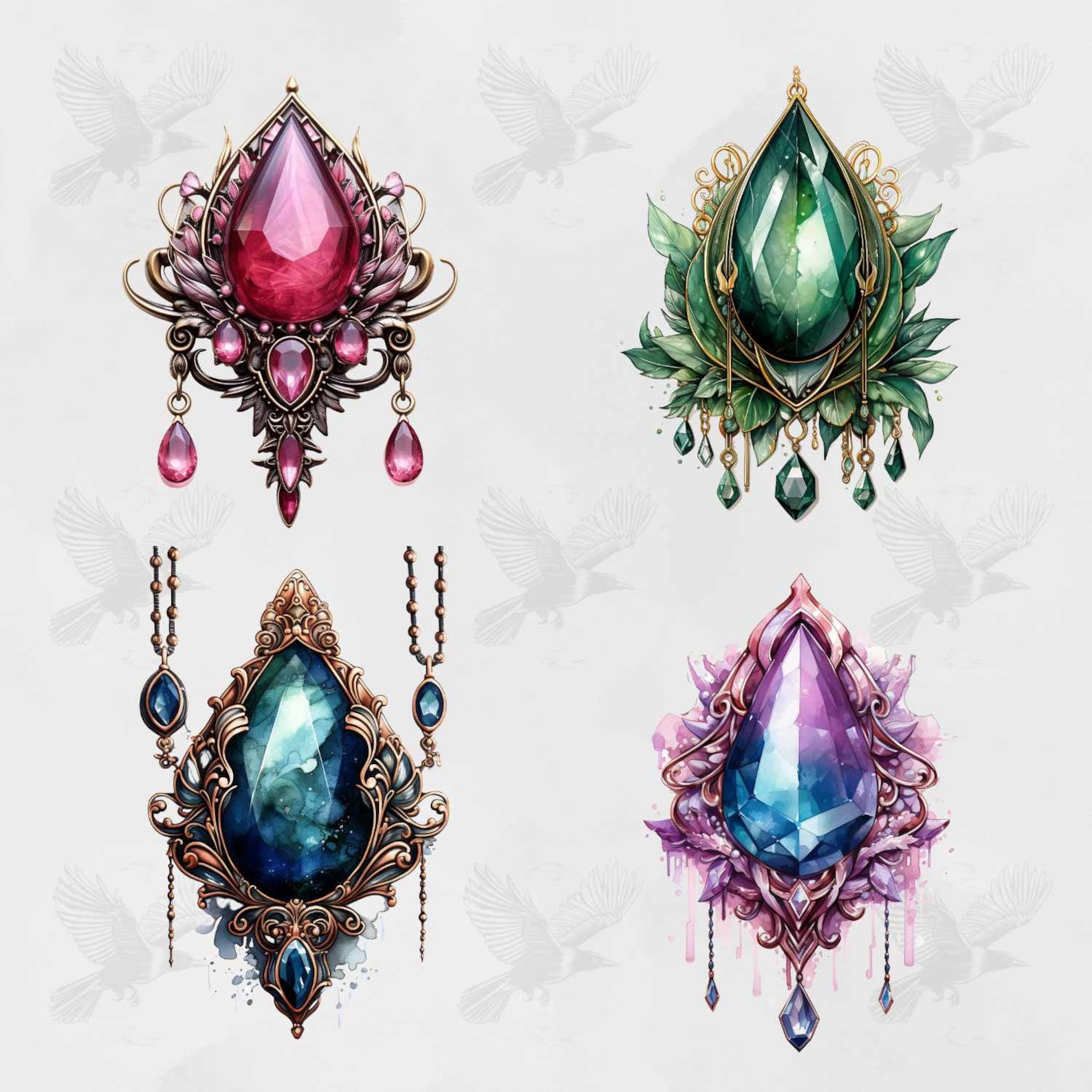 21 PNG Watercolour Magical Protective Amulet Clipart - Etsy