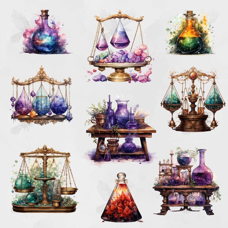 34 PNG Watercolour Potion Making Clipart Designs - Etsy