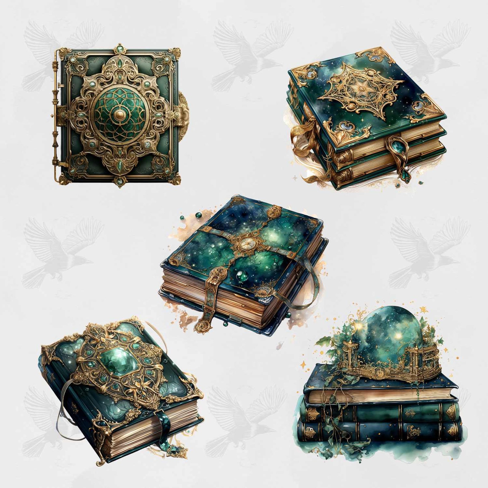 20 PNG Watercolour Magical Spell Book Clipart - Etsy