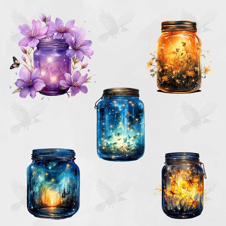 19 PNG Watercolour Firefly Jar Clipart - Etsy
