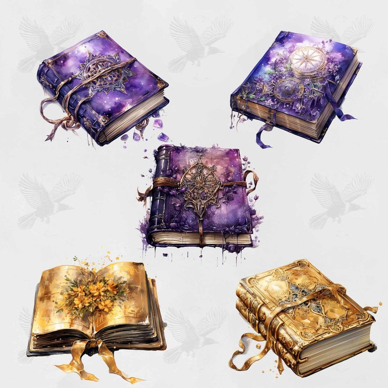 20 PNG Watercolour Magical Spell Book Clipart - Etsy