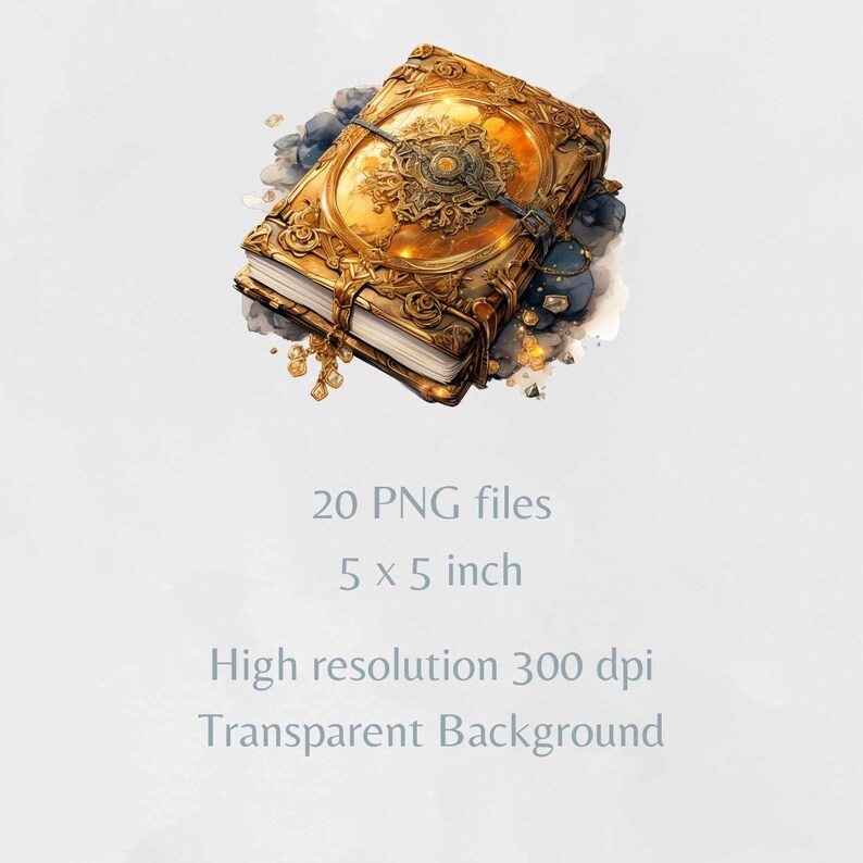 20 PNG Watercolour Magical Spell Book Clipart - Etsy