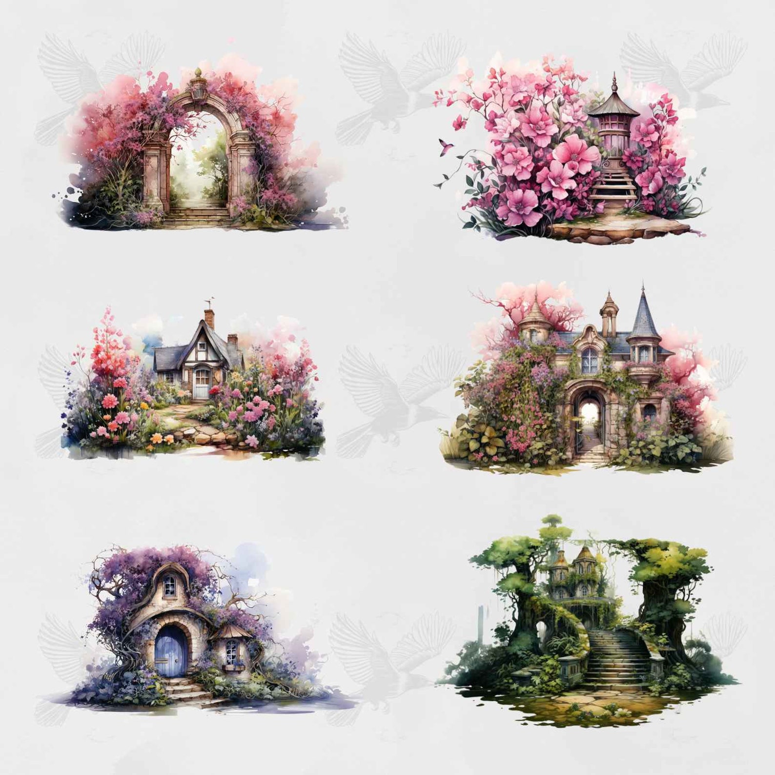 28 PNG Watercolour Secret Garden Clipart - Etsy