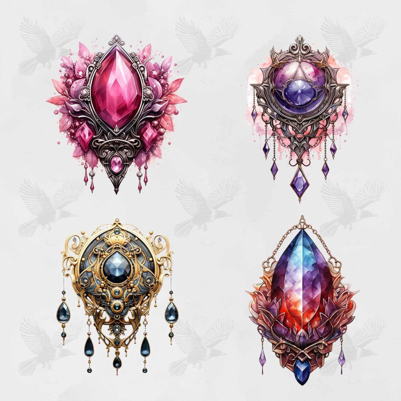 21 PNG Watercolour Magical Protective Amulet Clipart - Etsy
