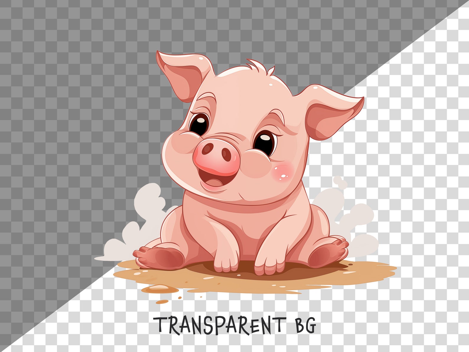 10x Piggy Transparent SVG and PNG Files - Digital Download - Muddy Pigs ...